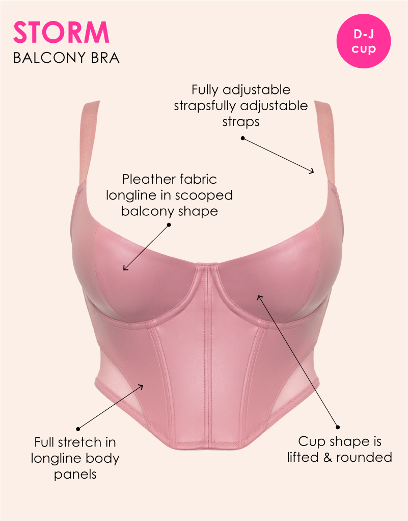 Curvy Kate Storm Scooped Longline Balcony Bra Dusky Rose – Curvy Kate CA